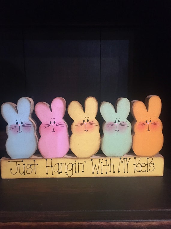 5 Peeps in a Row Sitting O a Block. I Piece. Measures About 5 | Etsy