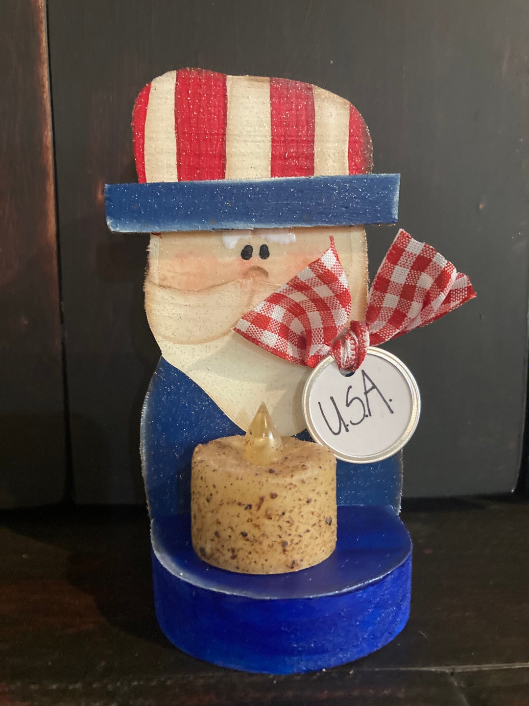 Uncle Sam Tea Light. Cute Patriotic Decoration. - Etsy