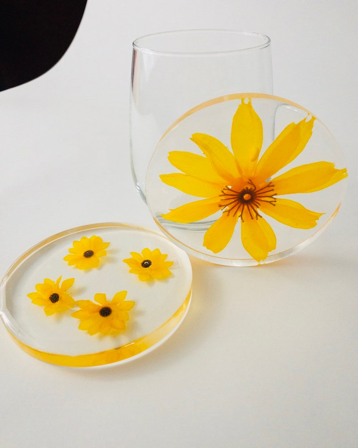 Yellow Sunflower Resin Coasters - Etsy