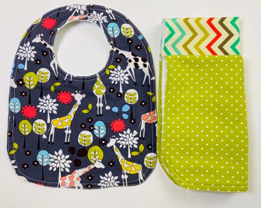 Bib and Burp Cloth Set - Etsy