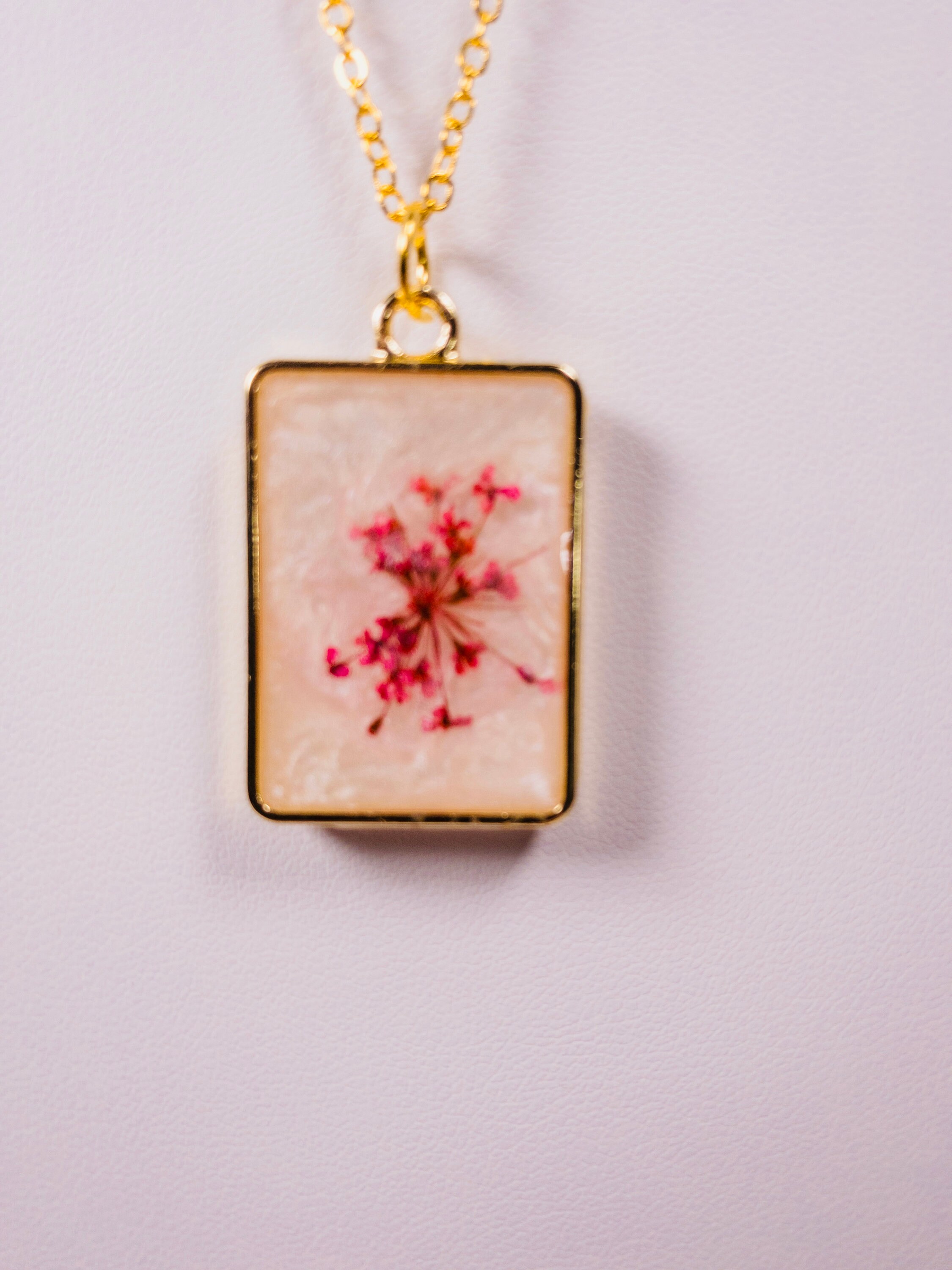 Rectangle Resin Necklace in Gold | Etsy