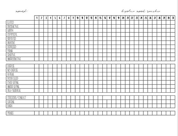  Bipolar Mood Tracker Printable Pdf Printable Word Searches