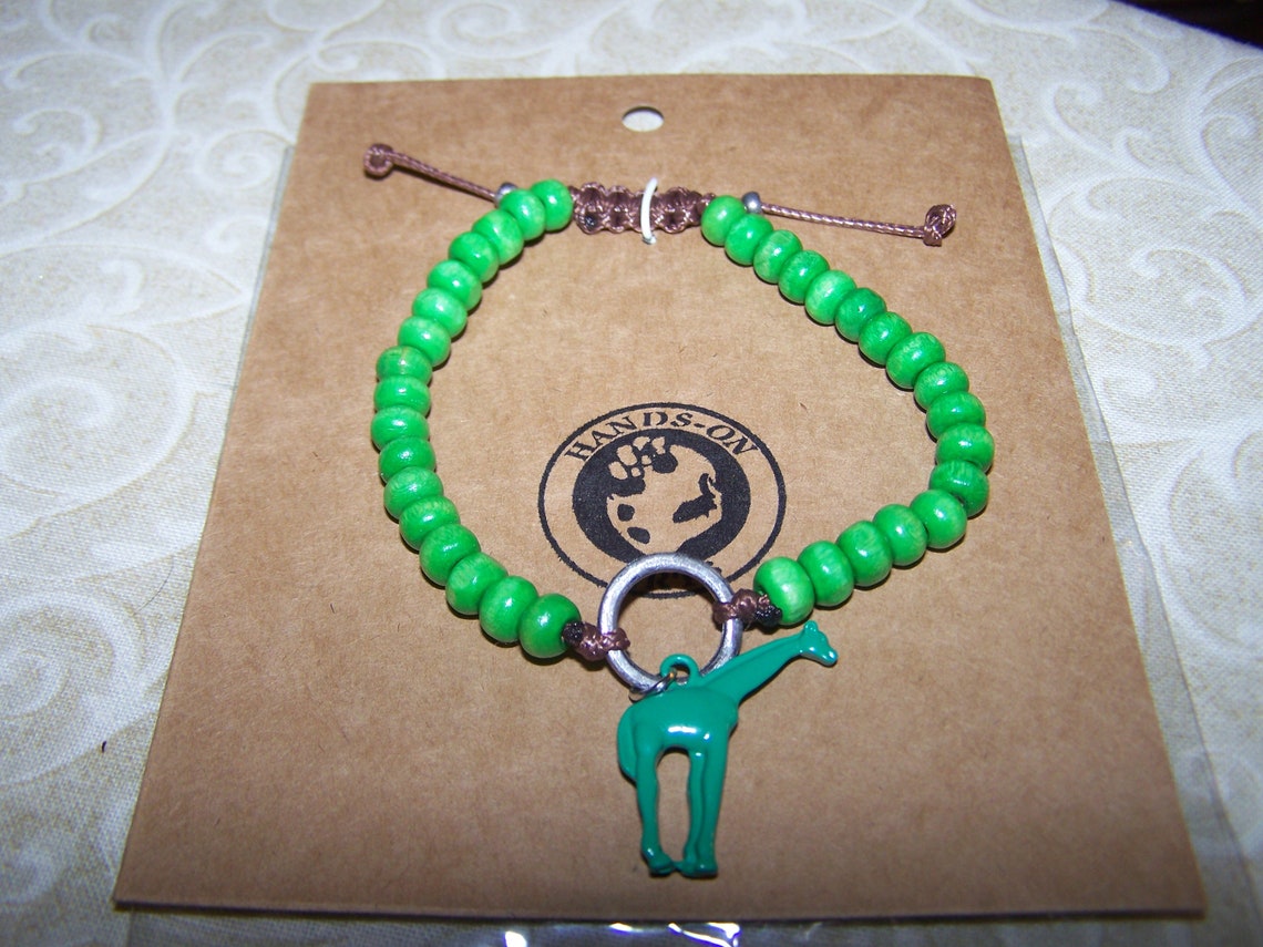 Beaded Bracelet With Wild Animal Charm - Various Animals & Colors - Etsy