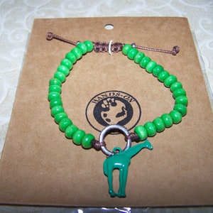 Beaded Bracelet With Wild Animal Charm - Various Animals & Colors - Etsy