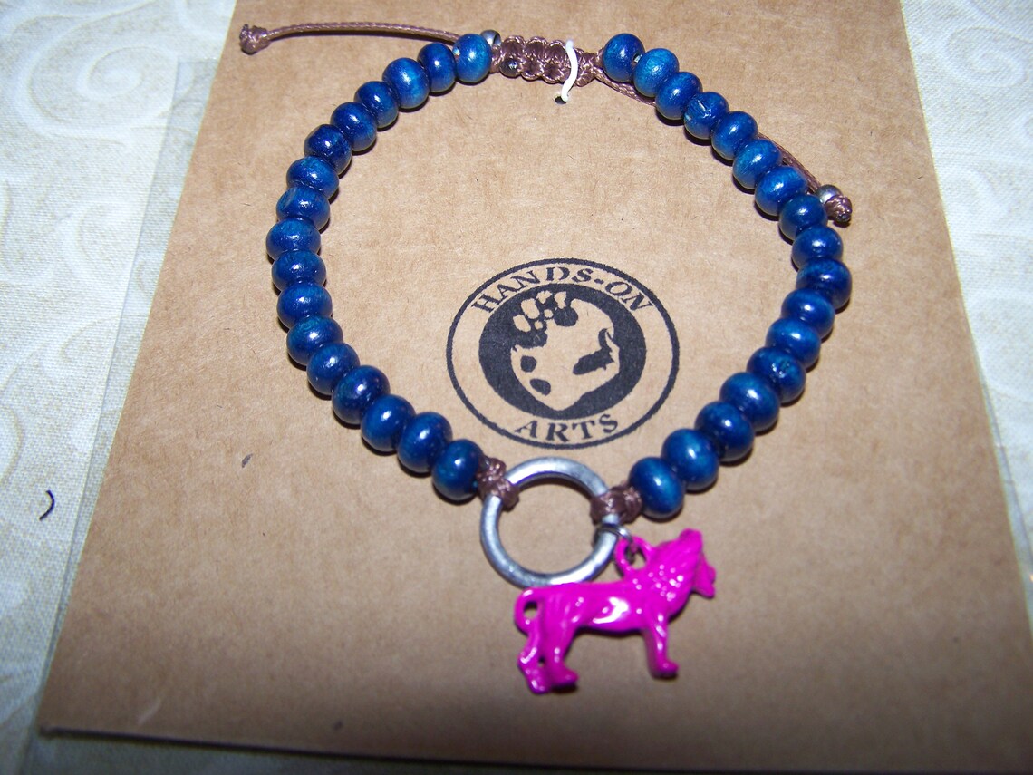 Beaded Bracelet With Wild Animal Charm - Various Animals & Colors - Etsy