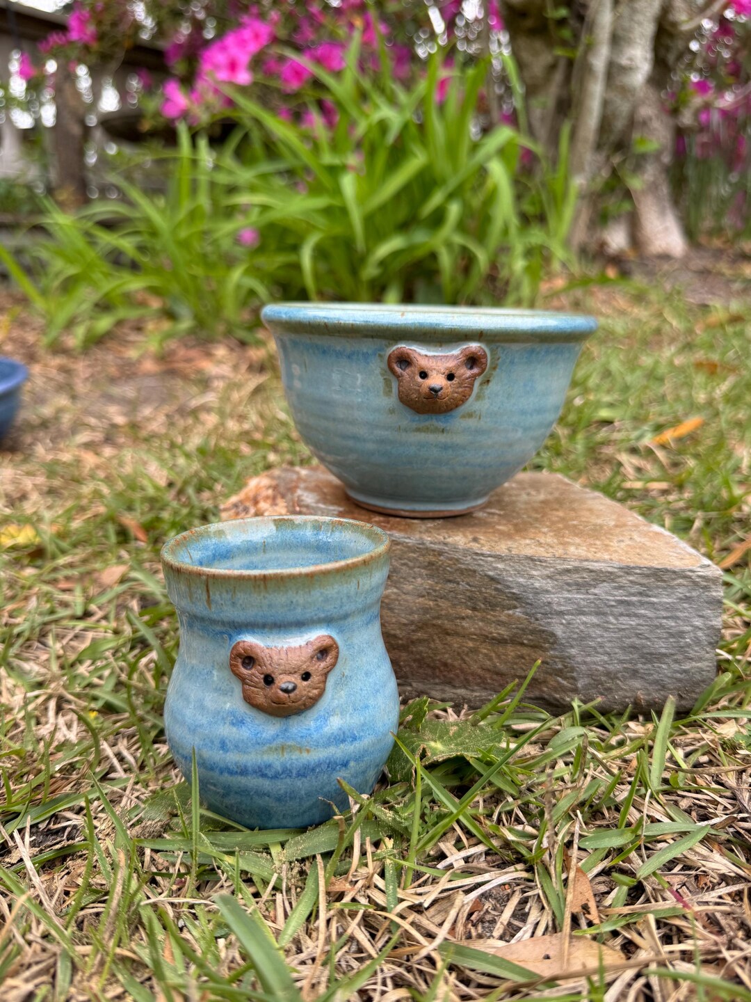 Baby Set Cup + Bowl, Bear Pottery, North Carolina, Handmade, Baby ...