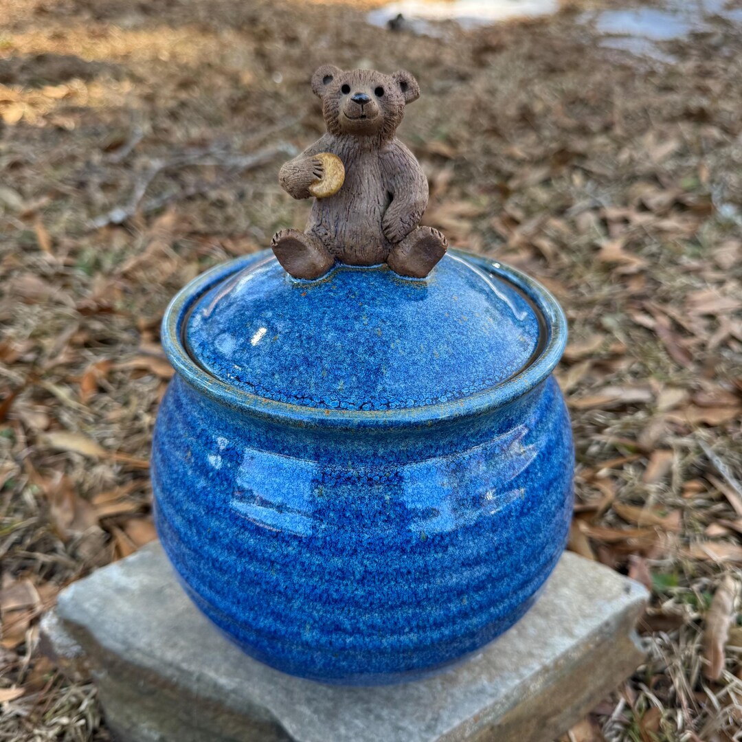 Handmade Bear Cookie Jar – Rustic Stoneware Kitchen Storage - Etsy