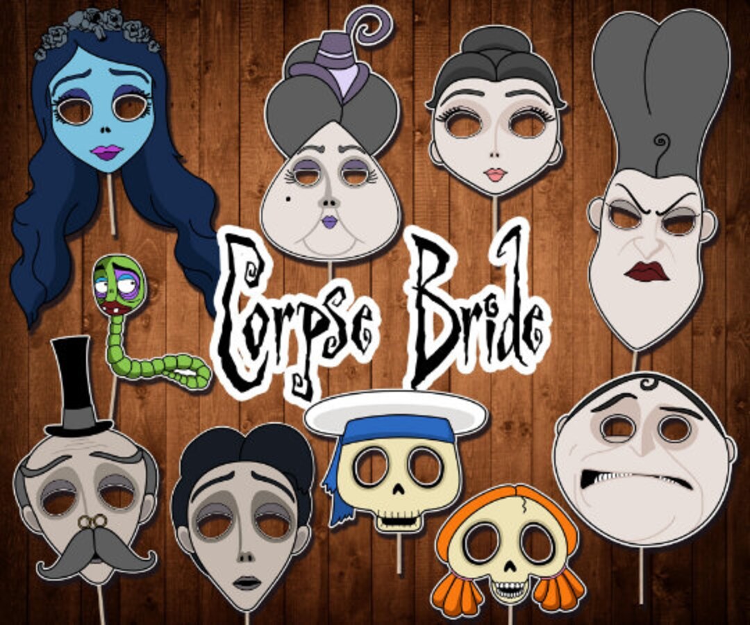 Corpse Bride/photo Booth/props/halloween/printable Pdf/halloween Photo ...