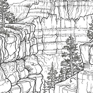 Bryce Canyon National Park Coloring Page - Etsy