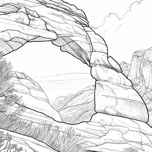 Arches National Park Coloring Page - Etsy