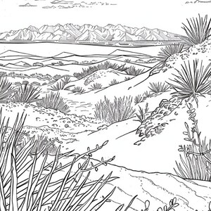 White Sands National Park Coloring Page - Etsy