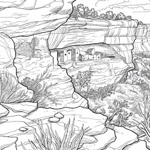 Mesa Verde National Park Coloring Page - Etsy