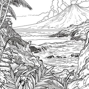 Hawai'i Volcanoes National Park Coloring Page - Etsy