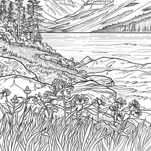Glacier National Park Coloring Page - Etsy
