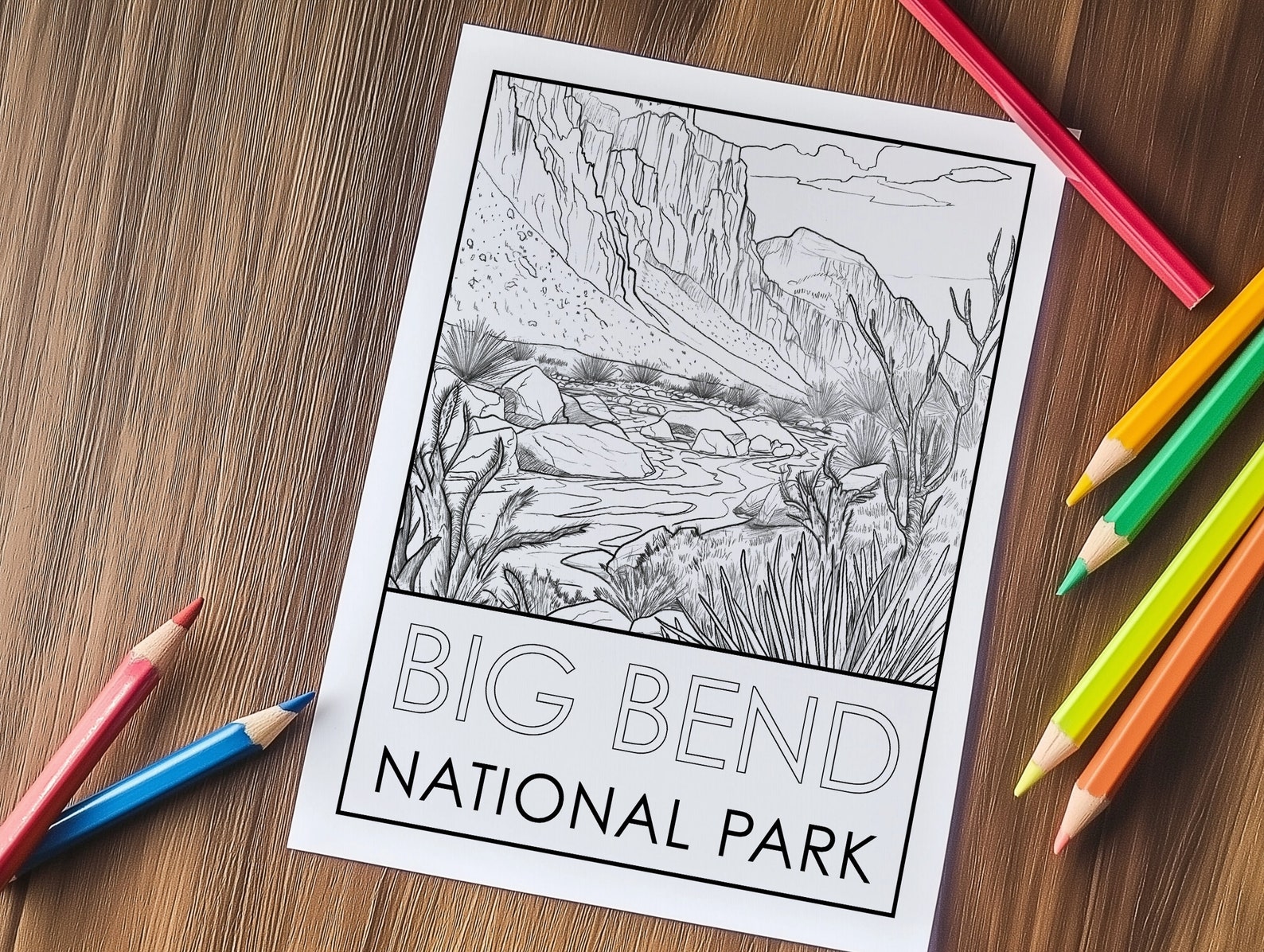 Big Bend National Park Coloring Page - Etsy