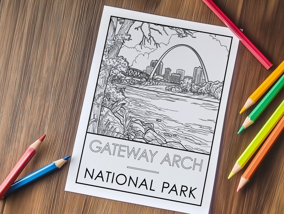 Gateway Arch National Park Coloring Page - Etsy