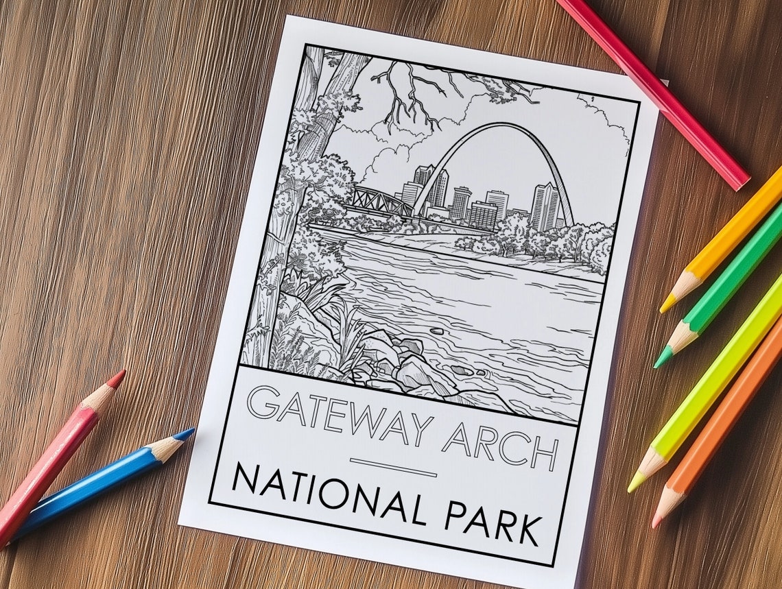 Gateway Arch National Park Coloring Page - Etsy