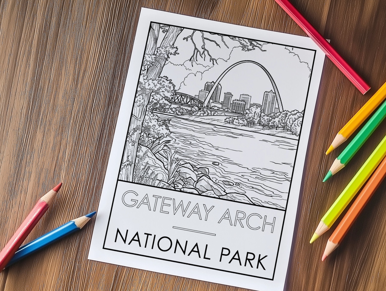Gateway Arch National Park Coloring Page - Etsy
