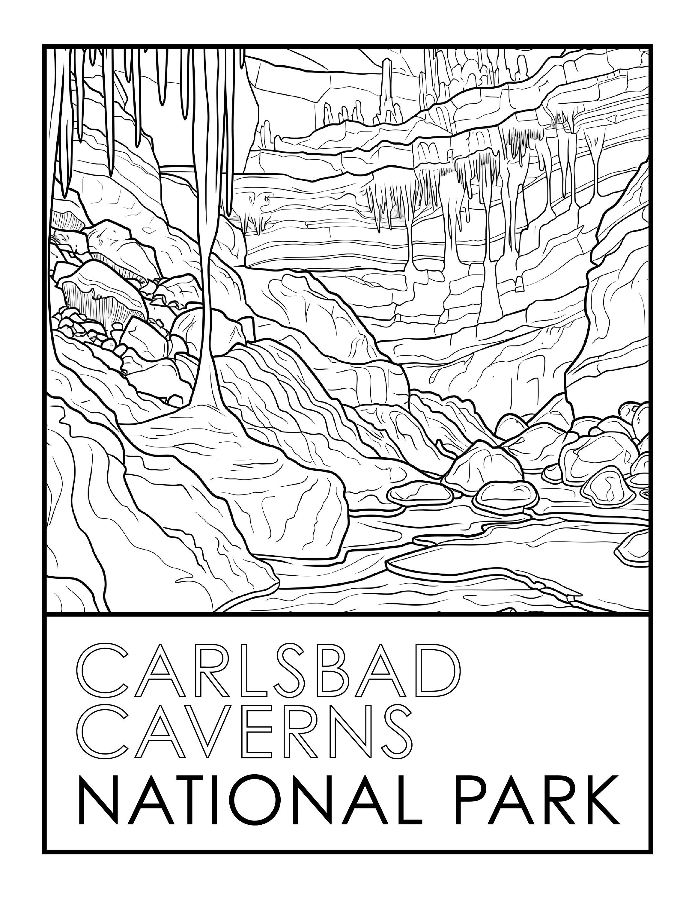 Carlsbad Caverns National Park Coloring Page - Etsy