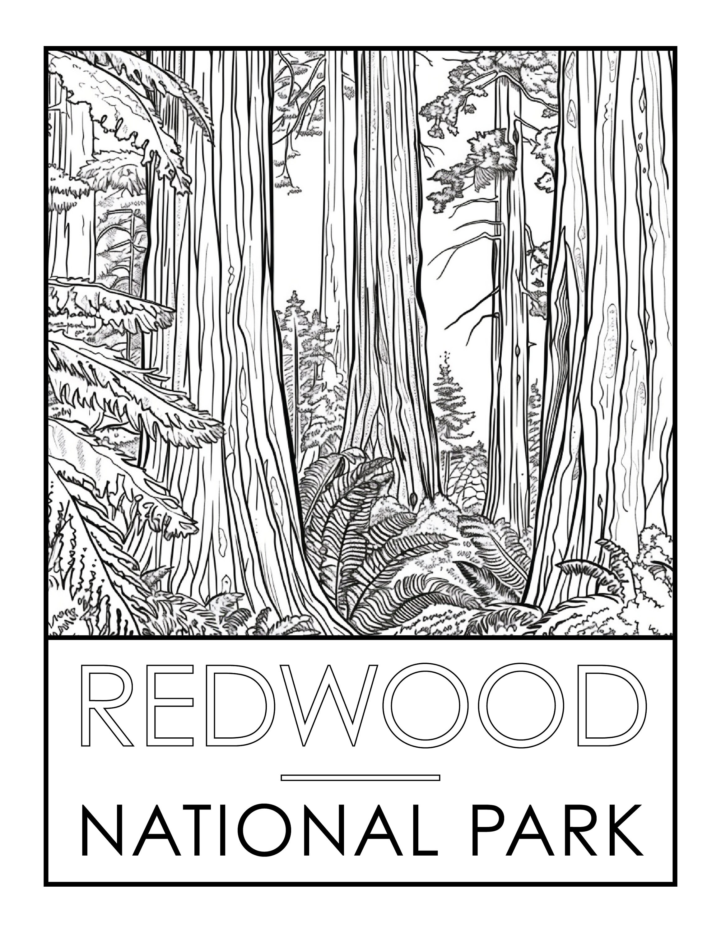 US National Parks Coloring Pages Bundle: Glacier, Smoky Mountains ...
