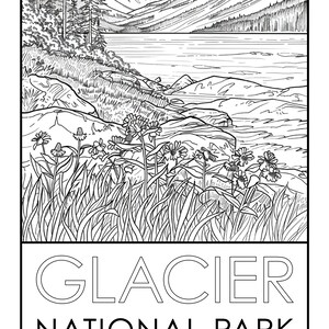 US National Parks Coloring Pages Bundle: Glacier, Smoky Mountains ...
