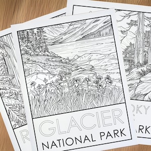 Complete Set of 63 US National Parks Coloring Pages | Instant Digital ...