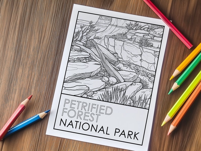 Petrified Forest National Park Coloring Page - Etsy