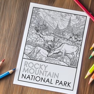 Rocky Mountain National Park Coloring Page - Etsy
