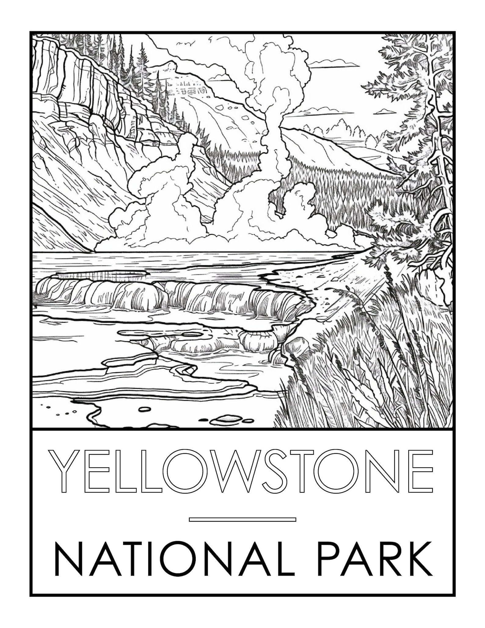 US National Parks Coloring Pages Bundle: Yellowstone, Mount Rainier ...