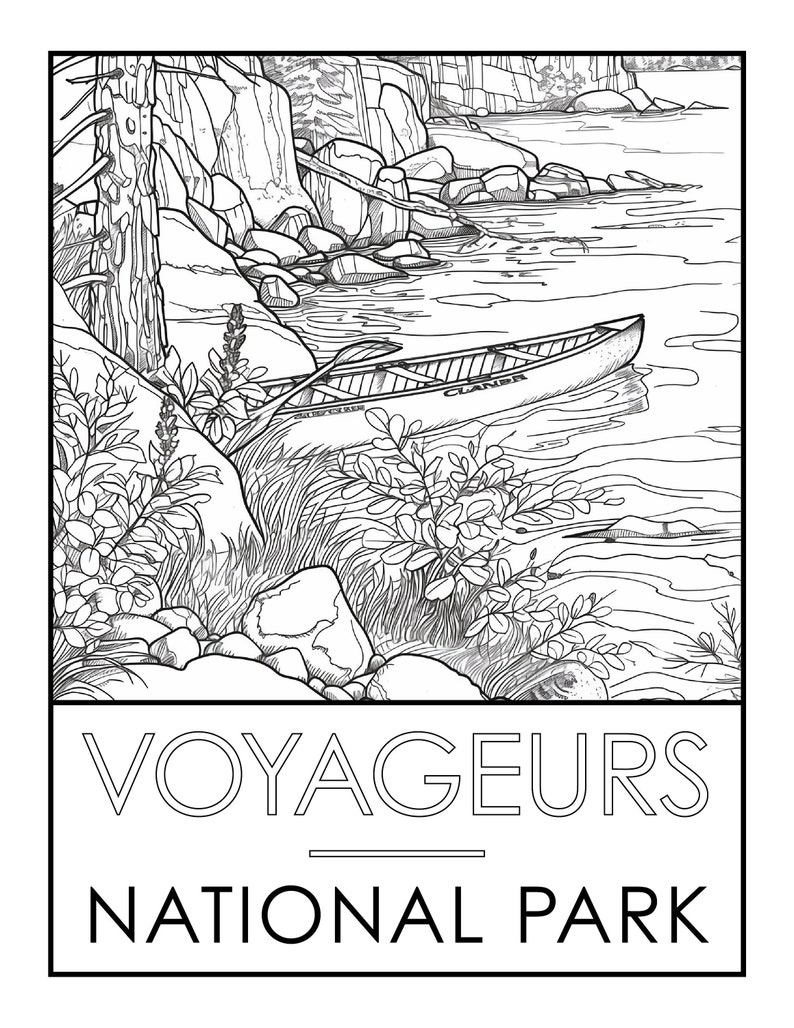 Voyageurs National Park Coloring Page - Etsy