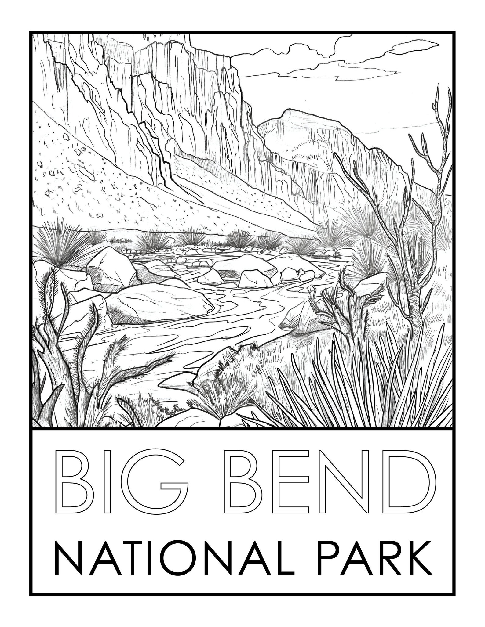 Big Bend National Park Coloring Page - Etsy