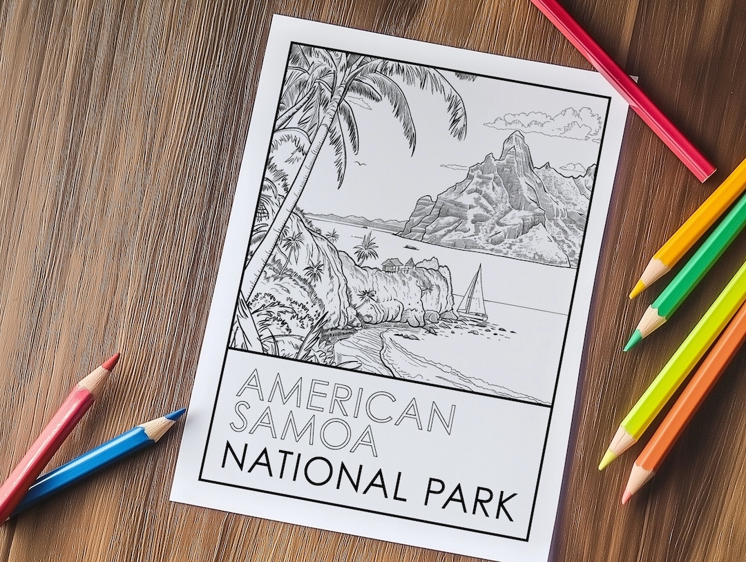 American Samoa National Park Coloring Page - Etsy