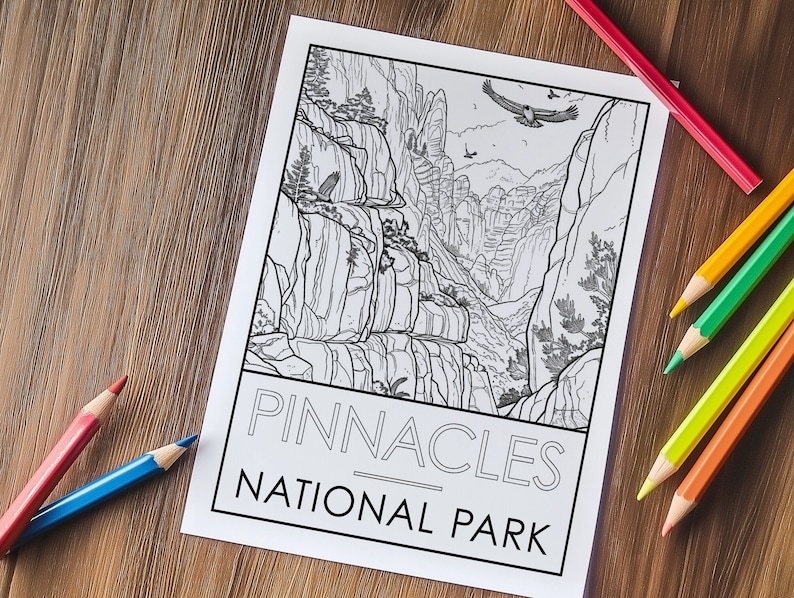 Pinnacles National Park Coloring Page - Etsy