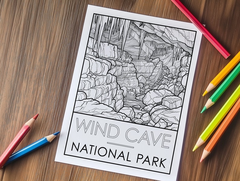 Wind Cave National Park Coloring Page - Etsy