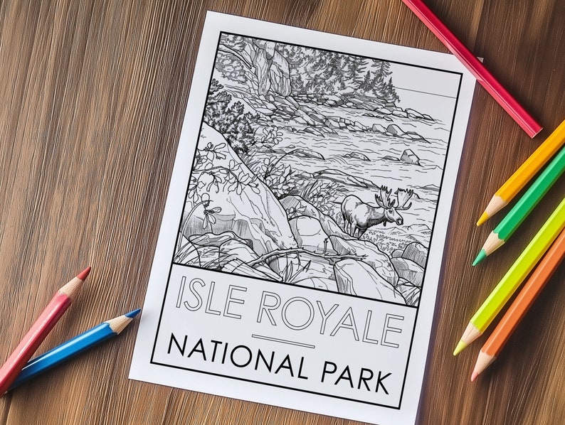 Isle Royale National Park Coloring Page - Etsy
