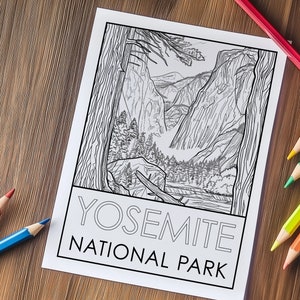 US National Parks Coloring Pages Bundle: Yosemite, Joshua Tree, & Rocky ...