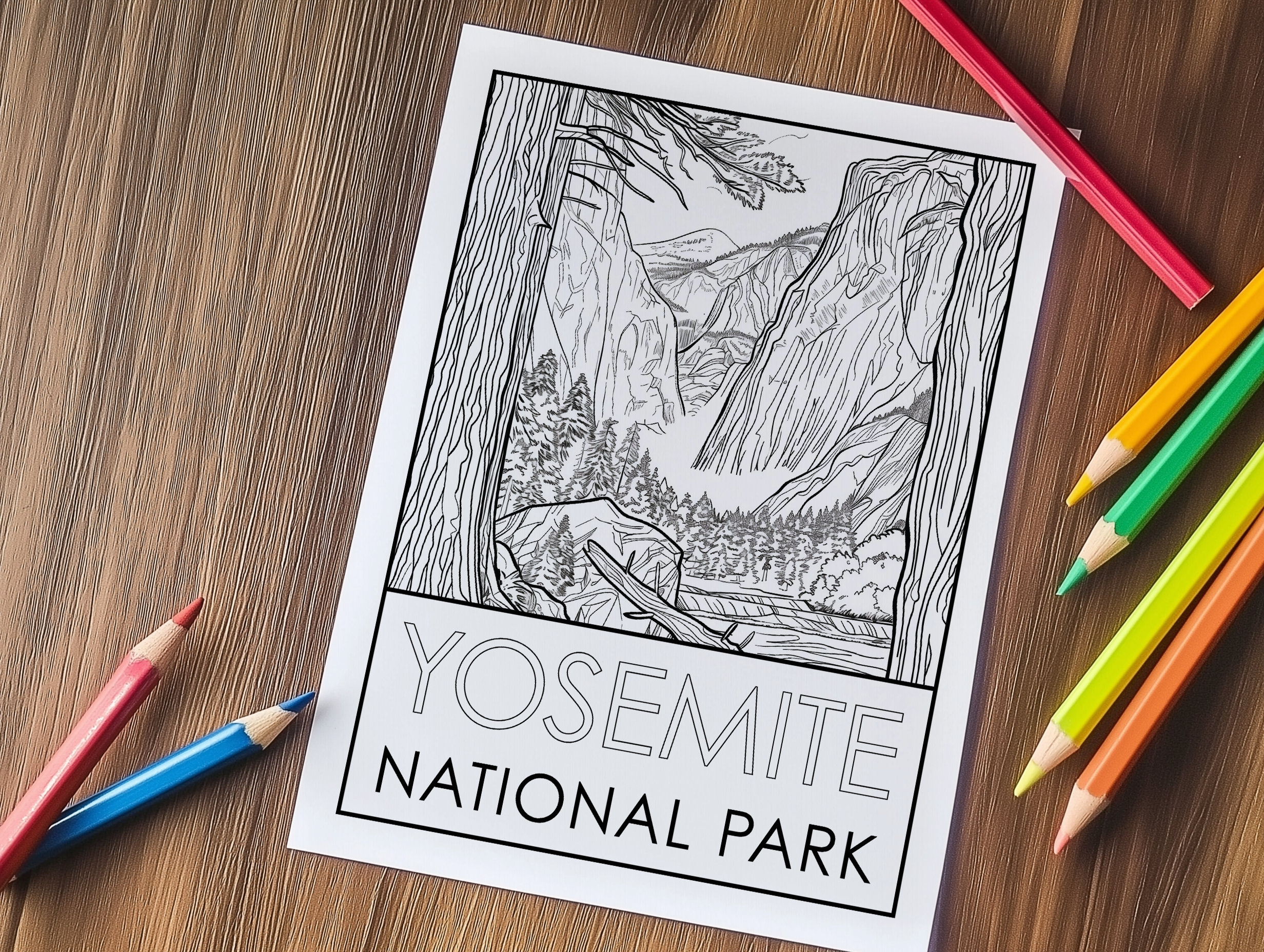 US National Parks Coloring Pages Bundle: Yosemite, Joshua Tree, & Rocky ...