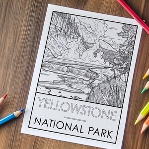 US National Parks Coloring Pages Bundle: Yellowstone, Mount Rainier ...