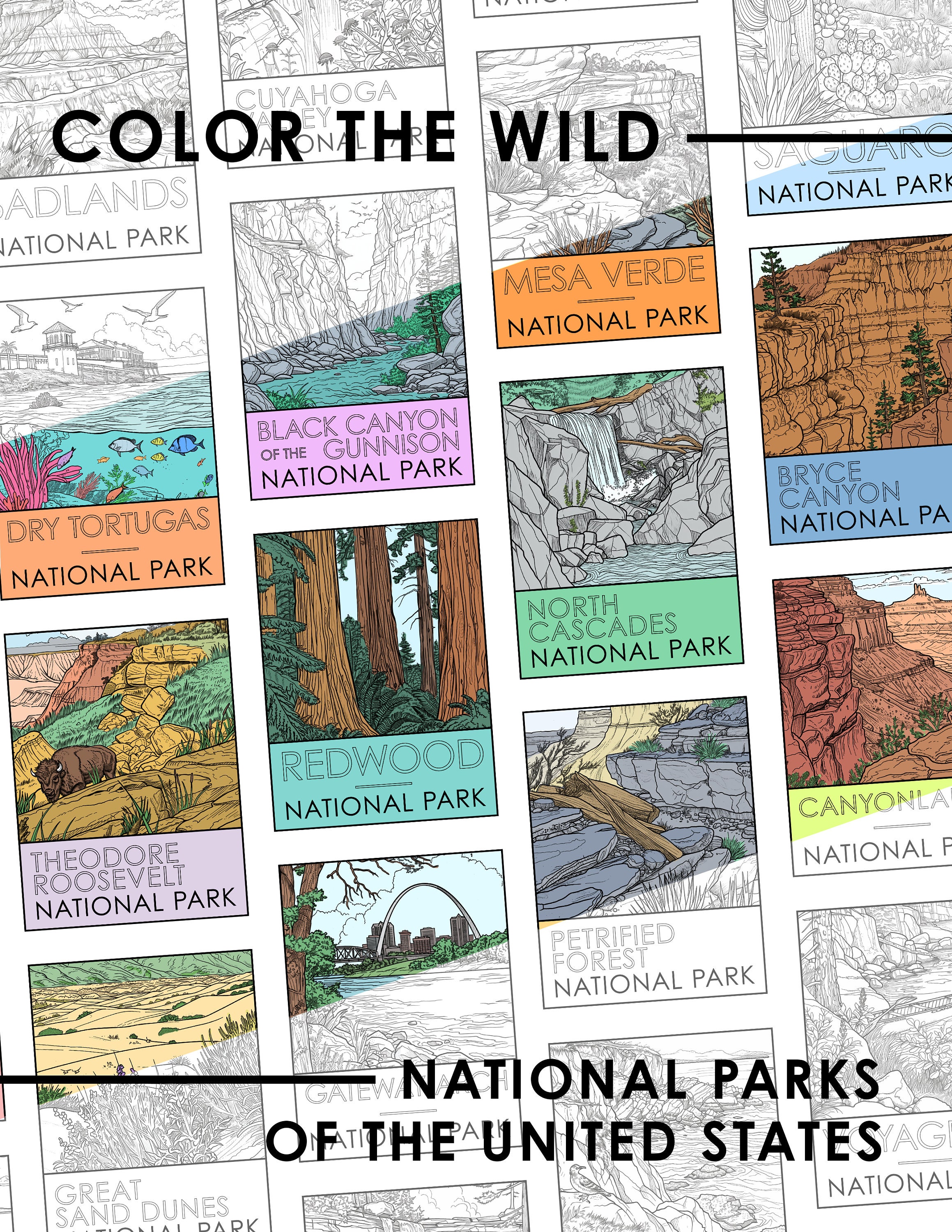 Yellowstone National Park Coloring Page - Etsy