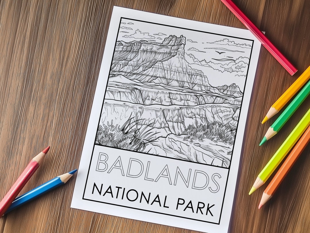 Badlands National Park Coloring Page - Etsy
