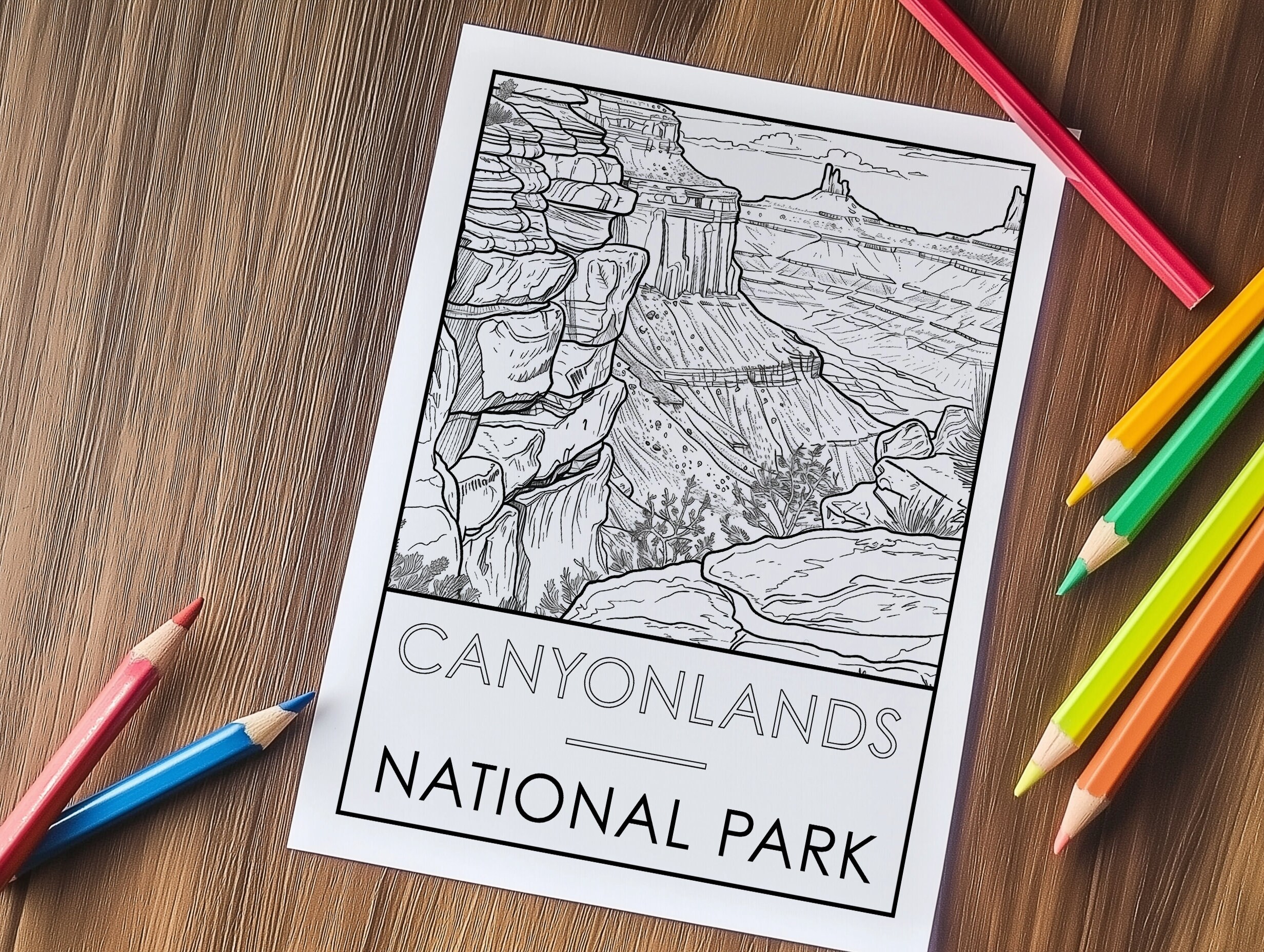 Canyonlands National Park Coloring Page - Etsy