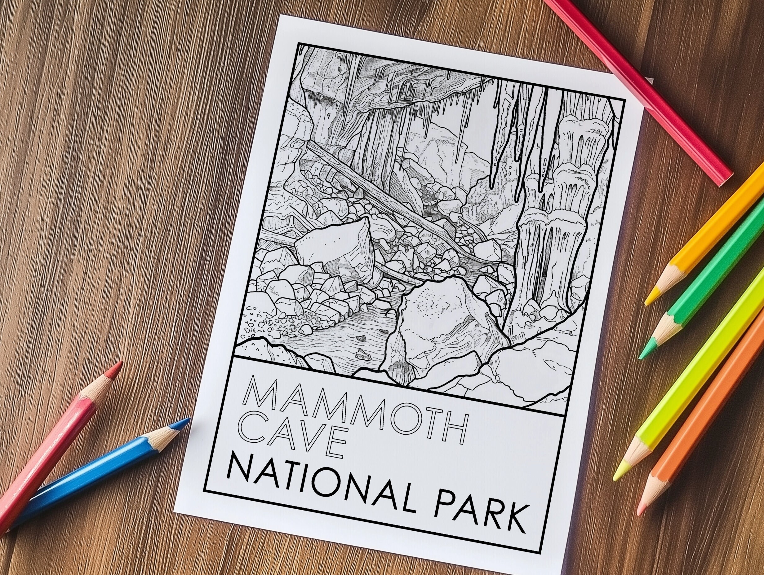 Mammoth Cave National Park Coloring Page - Etsy