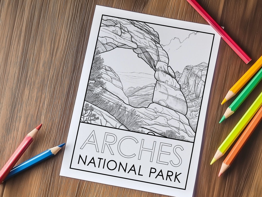 Arches National Park Coloring Page - Etsy