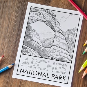 Arches National Park Coloring Page - Etsy