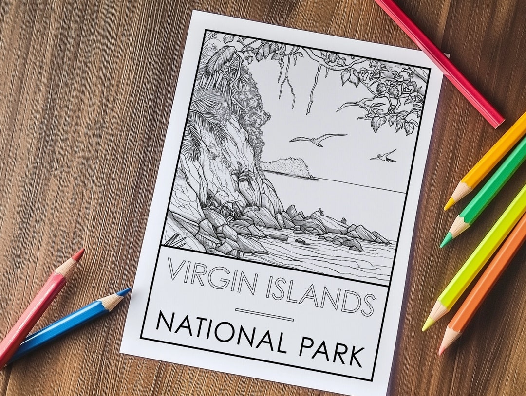 Virgin Islands National Park Coloring Page - Etsy