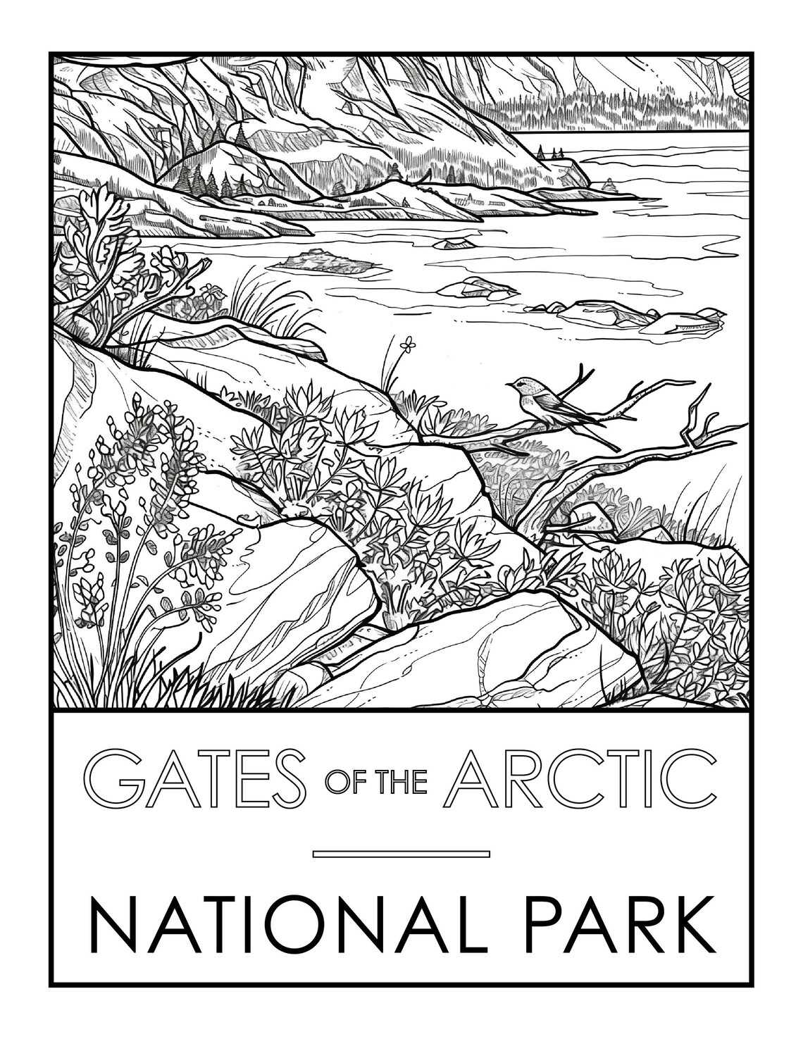 Gates of the Arctic National Park Coloring Page - Etsy
