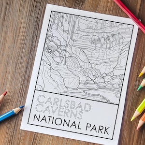 Carlsbad Caverns National Park Coloring Page - Etsy