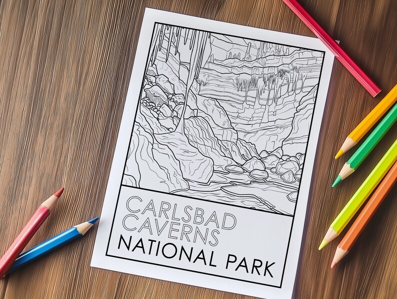 Carlsbad Caverns National Park Coloring Page - Etsy