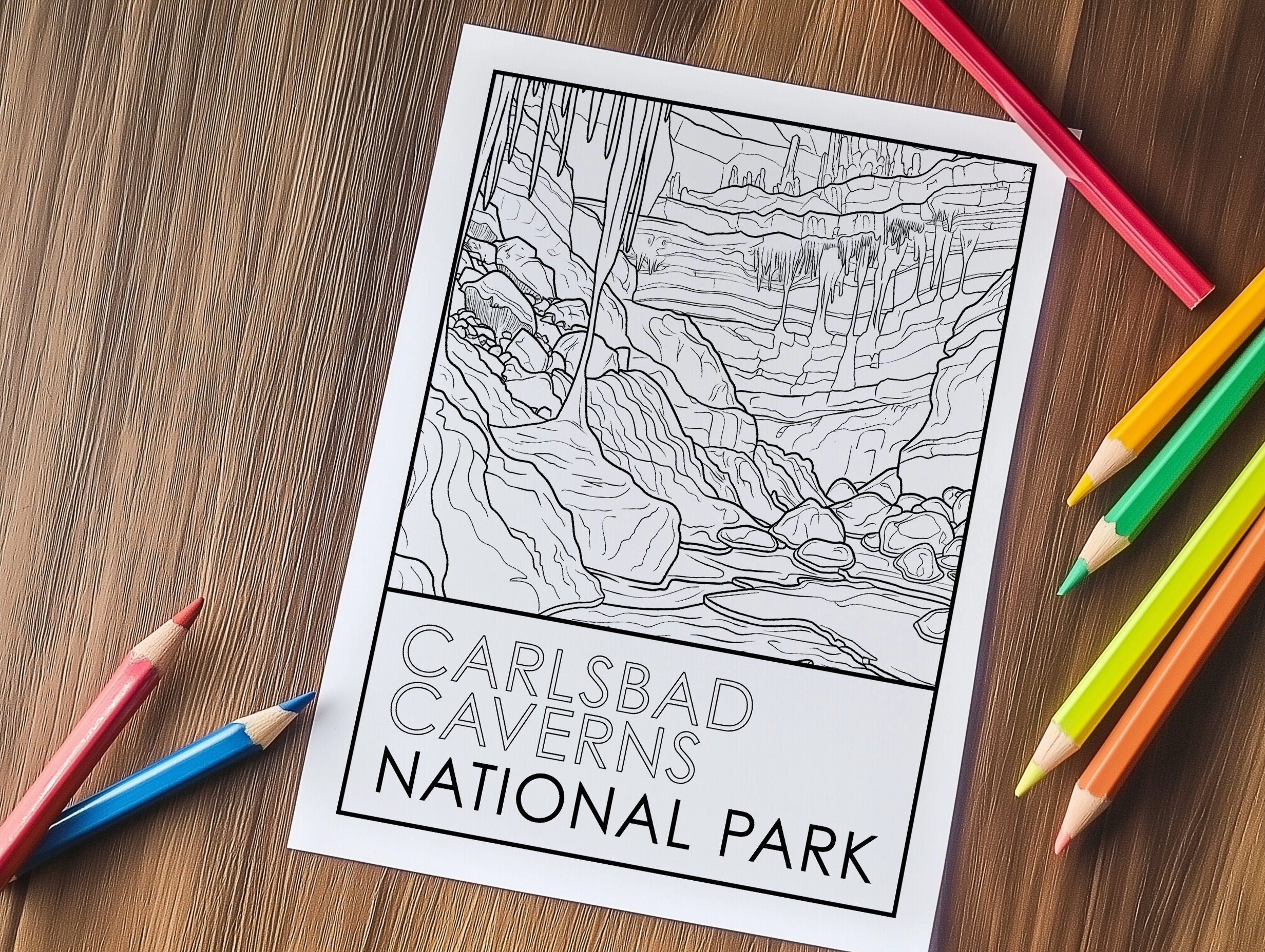Carlsbad Caverns National Park Coloring Page - Etsy
