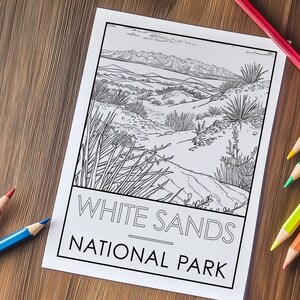 White Sands National Park Coloring Page - Etsy